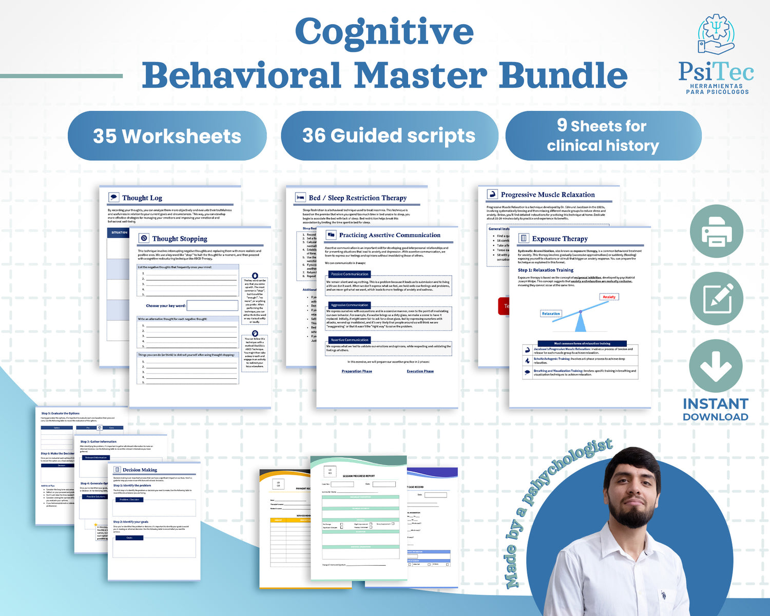 Cognitive-Behavioral Master Bundle: The Complete Toolkit for CBT Therapists